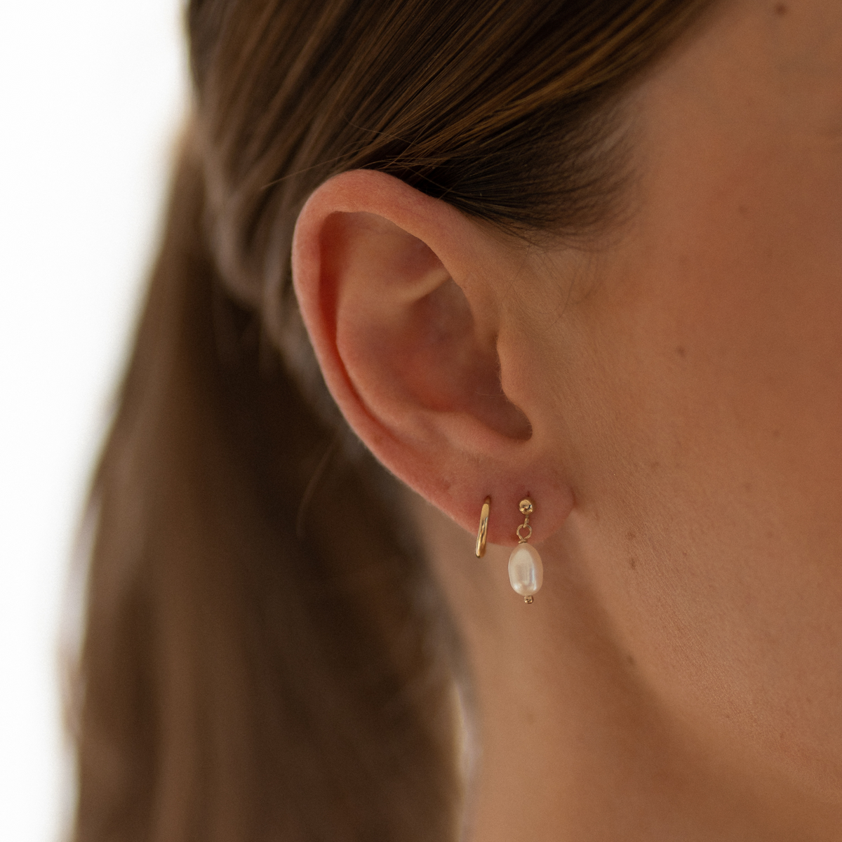 Small Pearl Drop Studs